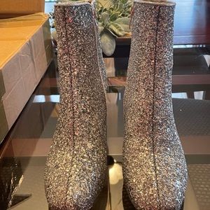 Shoes | Silver Glitter Booties | Poshmark